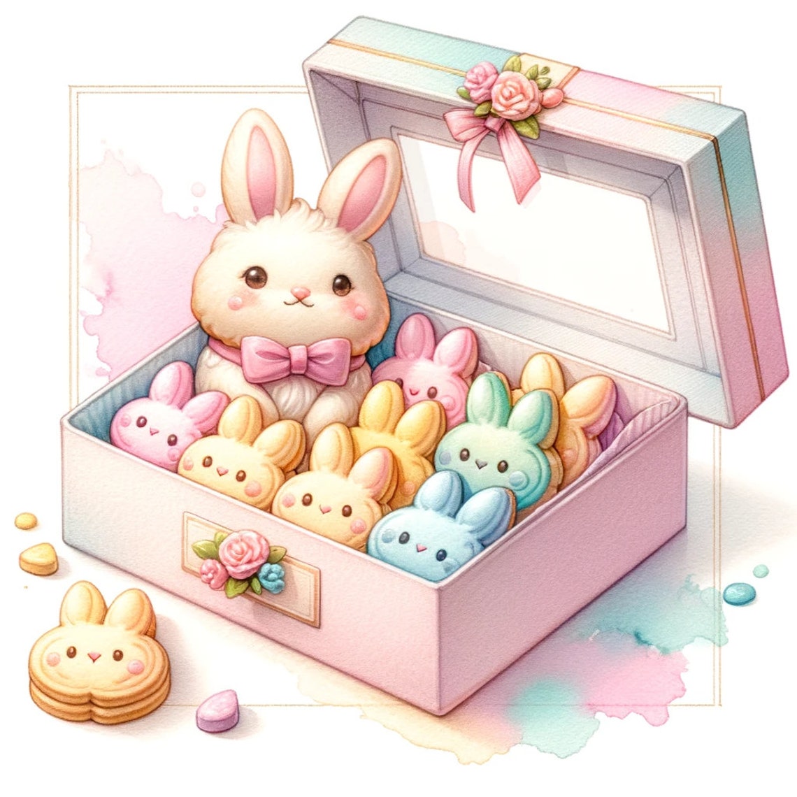 10 JPEG Files : Watercolor Easter Biscuits Clipart, Digital Download ...