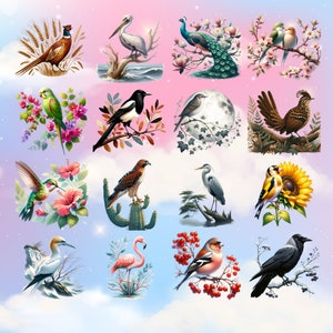 37 PNG File, Birds and Flowers Clipart, Birds Clipart, Animal Clipart ...