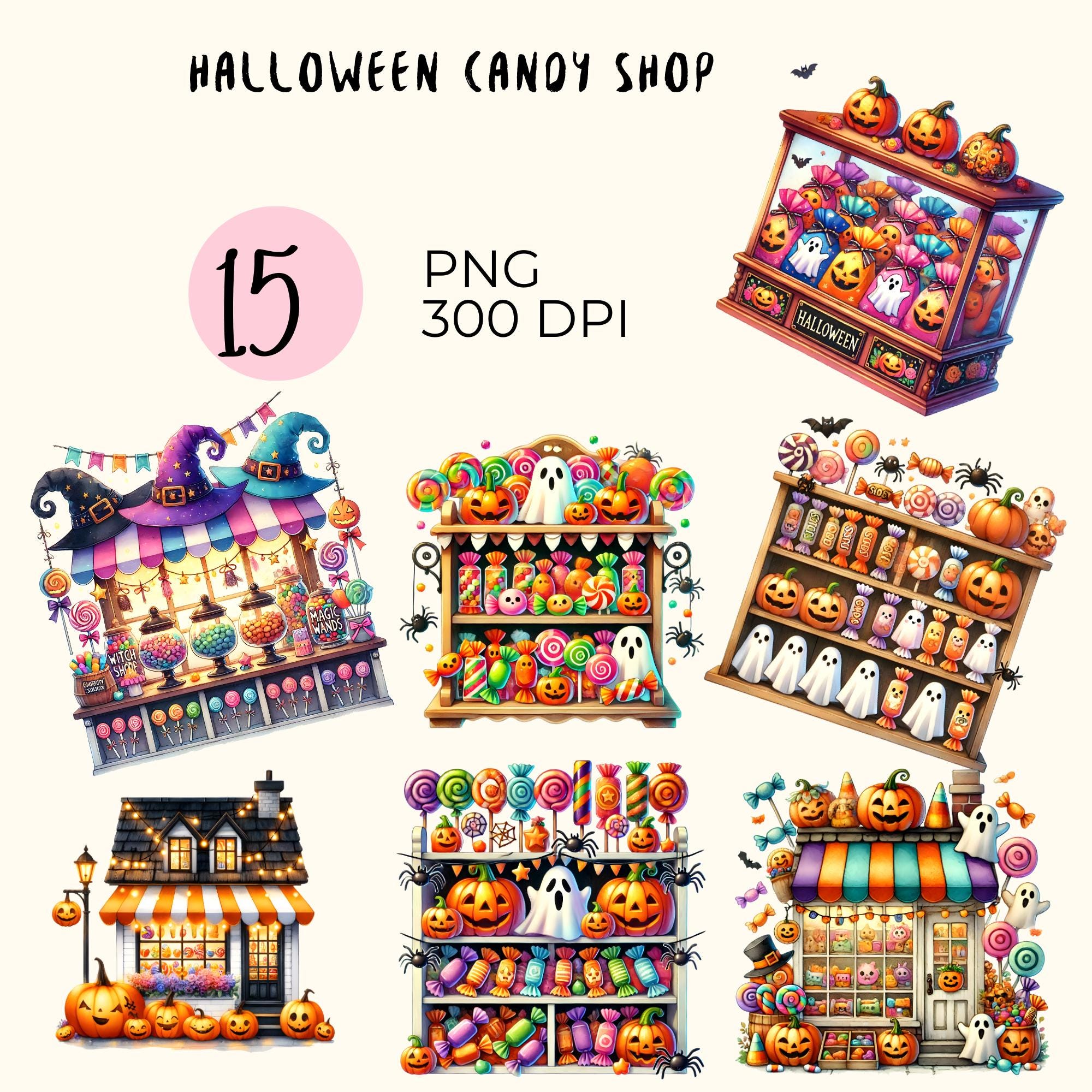 15 PNG : Halloween Candy Shop Clipart, Happy Halloween Clipart ...