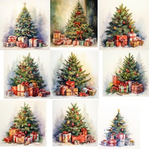 Set of Christmas Tree Clipart 16 High Quality Jpgs Merry - Etsy