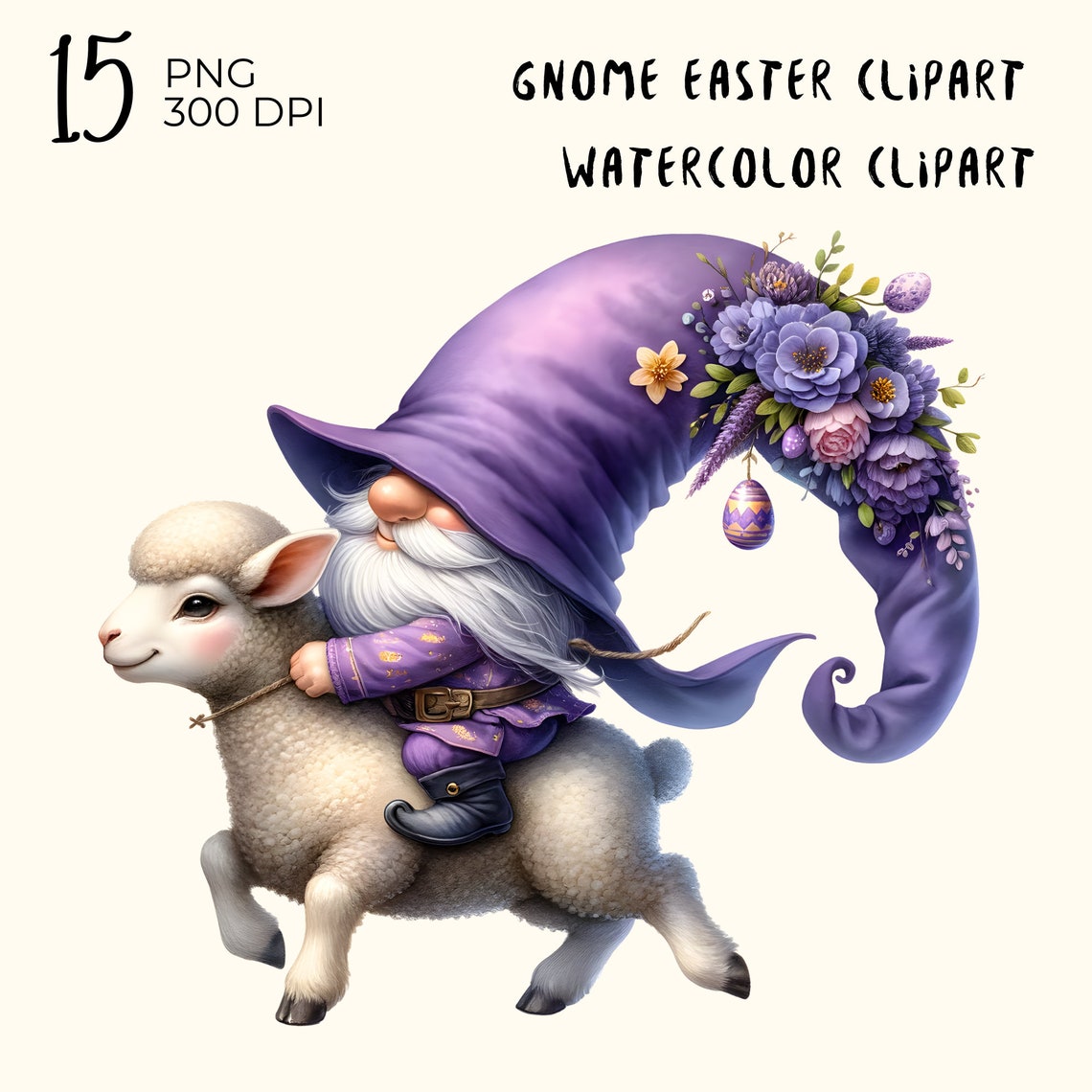 15 PNG Files : Gnome Easter Clipart, Watercolor Gnome Clipart, Gnome ...