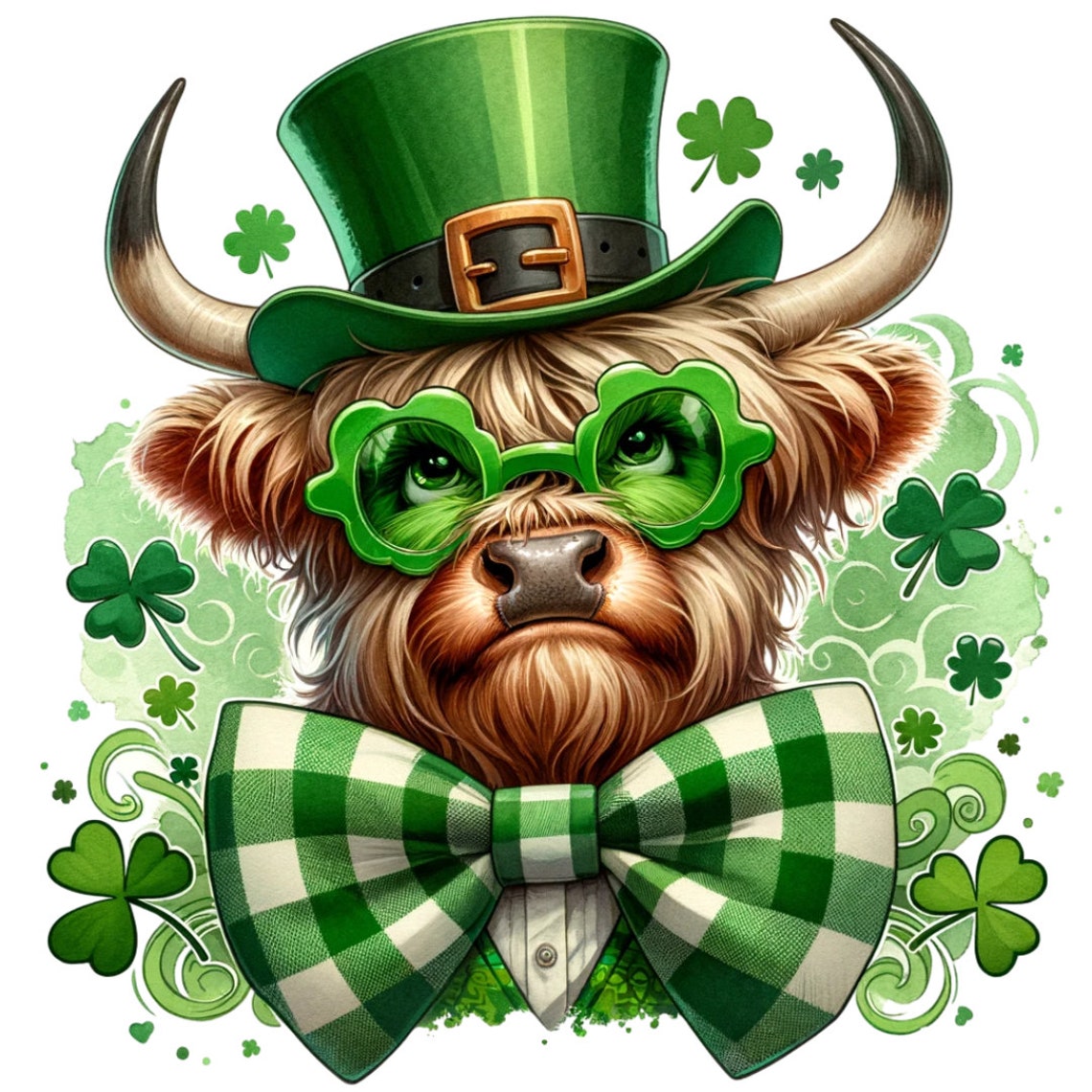 7 PNG File : Irish Highland Cow - St. Paddy's Day Celebration, Digital ...