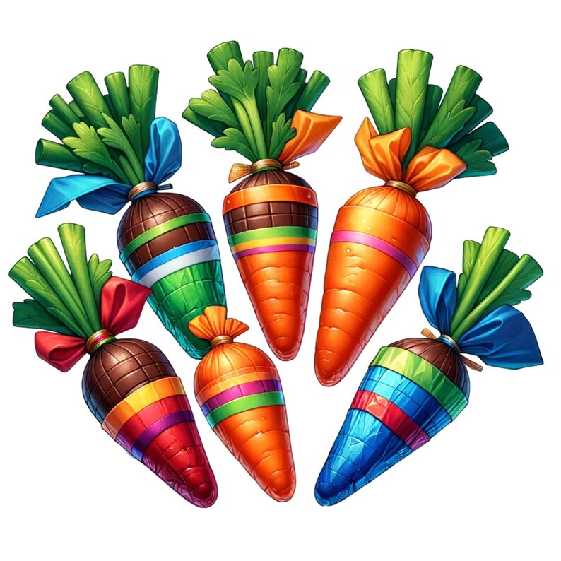 8 PNG Files : Easter Chocolate Clipart, Watercolor Easter Clipart ...