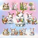 11 PNG Files : Watercolor Easter Bunny, Digital Download, Card Making ...