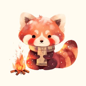 15 PNG Files : Red Panda Camping, Cute Summer Animal Clipart, Animal ...