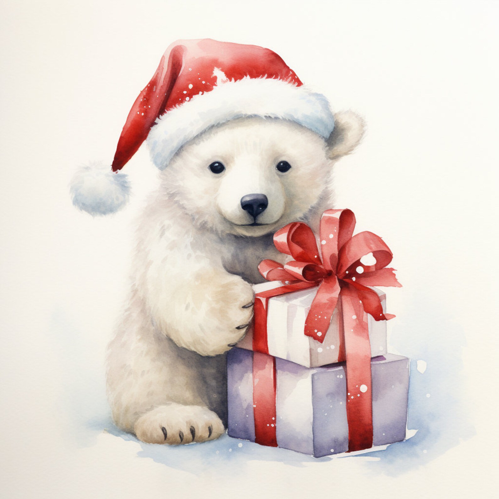 Set of Christmas Polar Bear Clipart 9 High Quality Jpgs, Merry ...