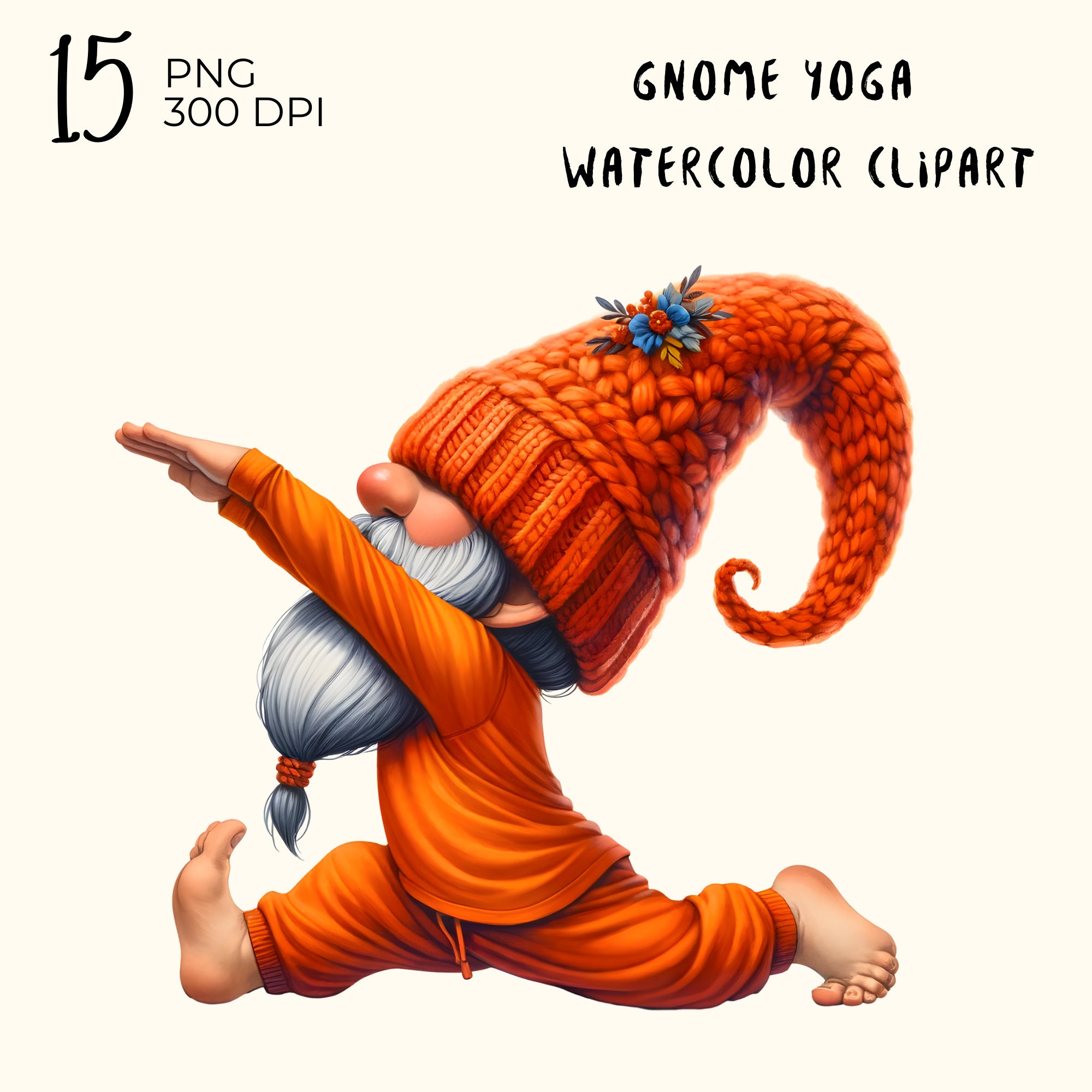 15 PNG Files : Gnome Yoga Clipart, Gnome Png, Gnome Clipart, Watercolor ...