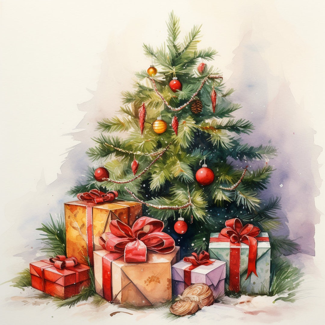 Set of Christmas Tree Clipart 16 High Quality Jpgs Merry - Etsy