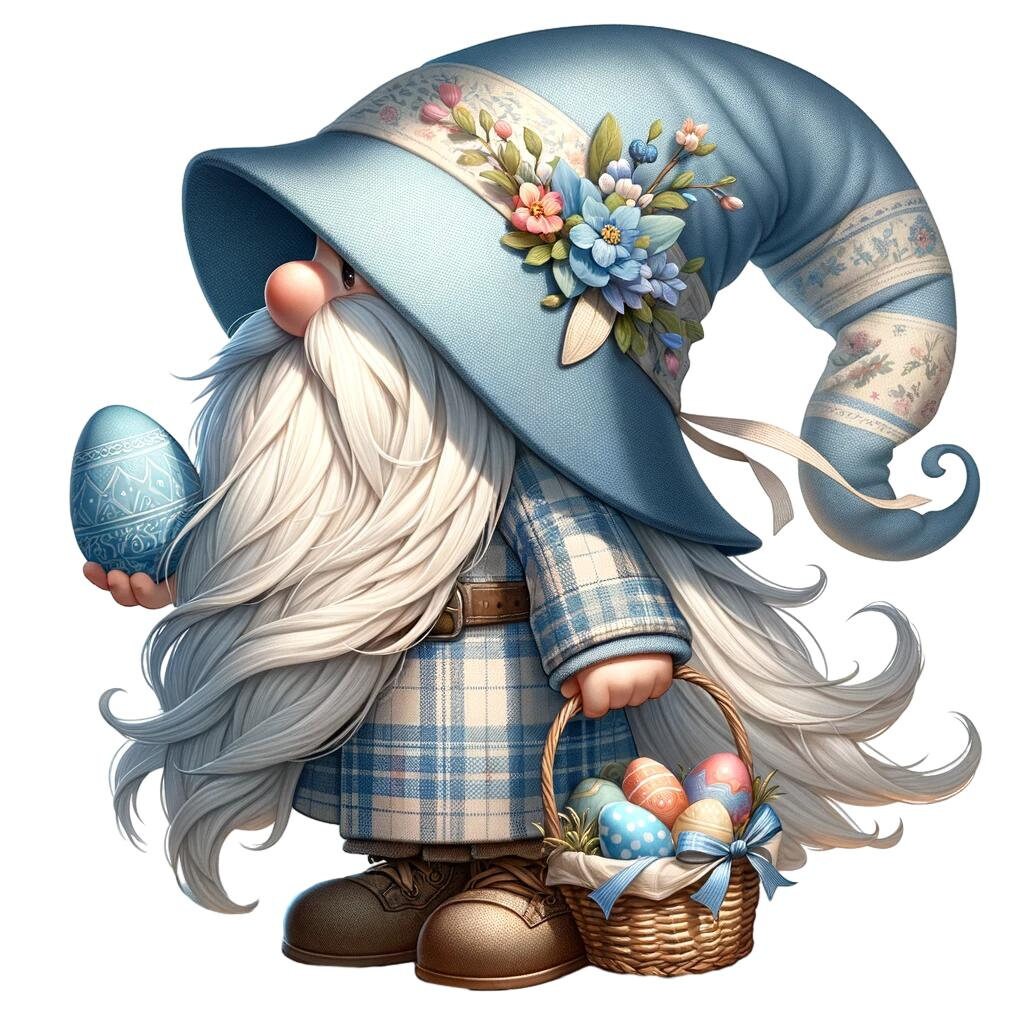 10 PNG Files : Spring Gnome With Easter Egg Charming Holiday ...