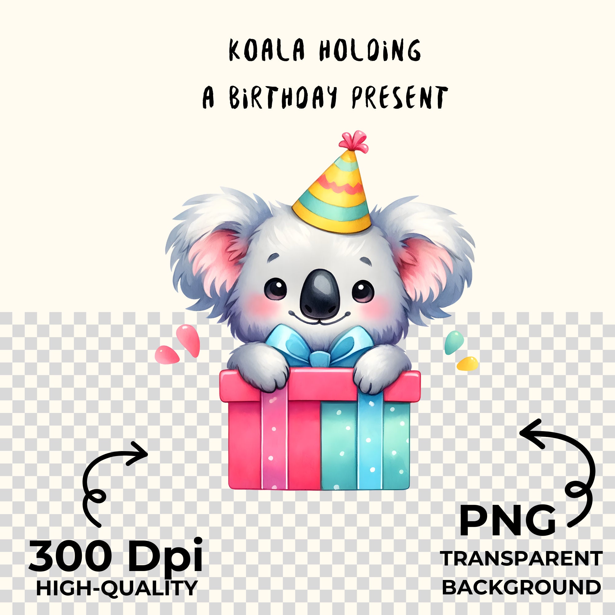 15 PNG Files : Koala Holding a Birthday Present, Koala Clipart ...