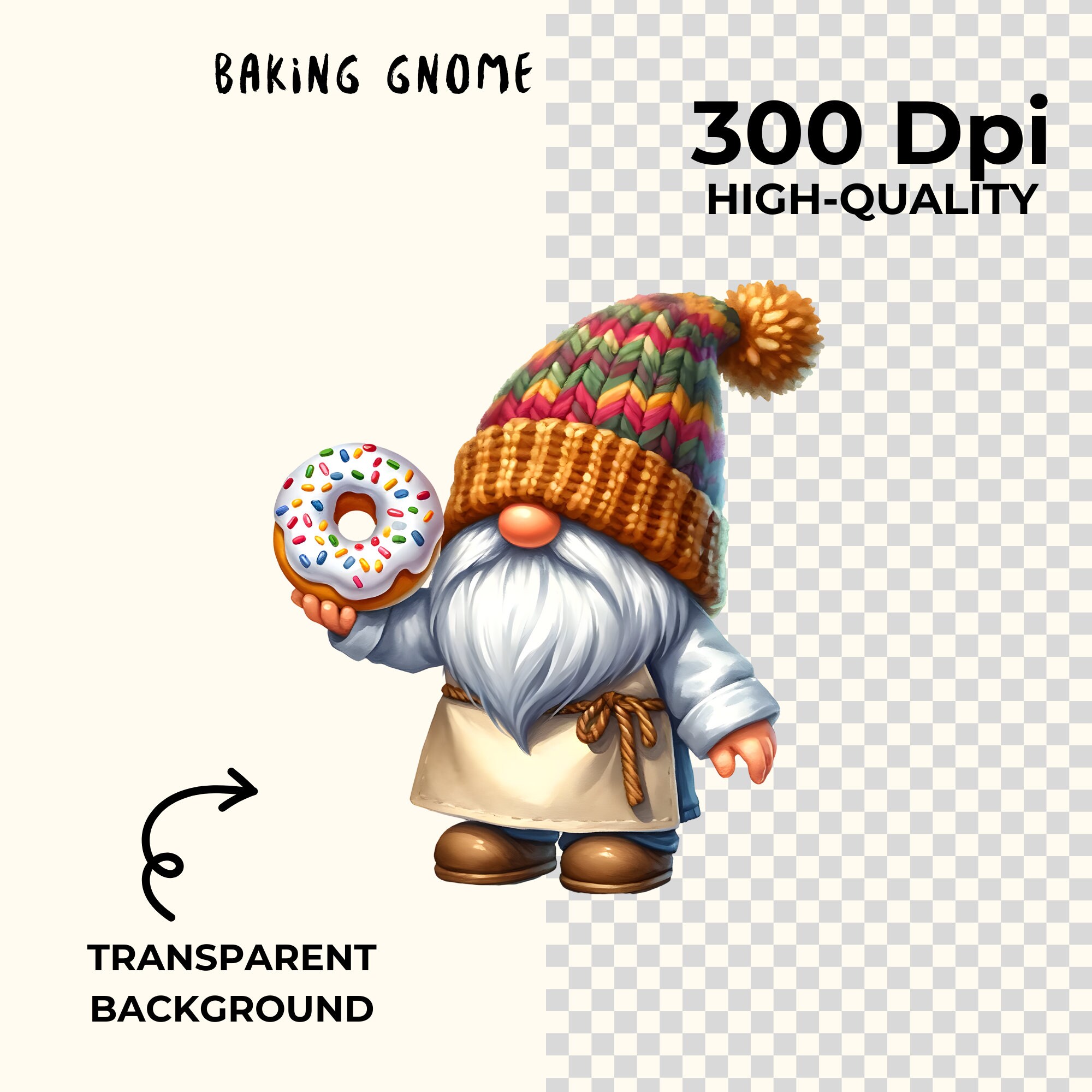 Baking Gnome Watercolor Clipart: 15 PNG Files (digital Download) - Etsy