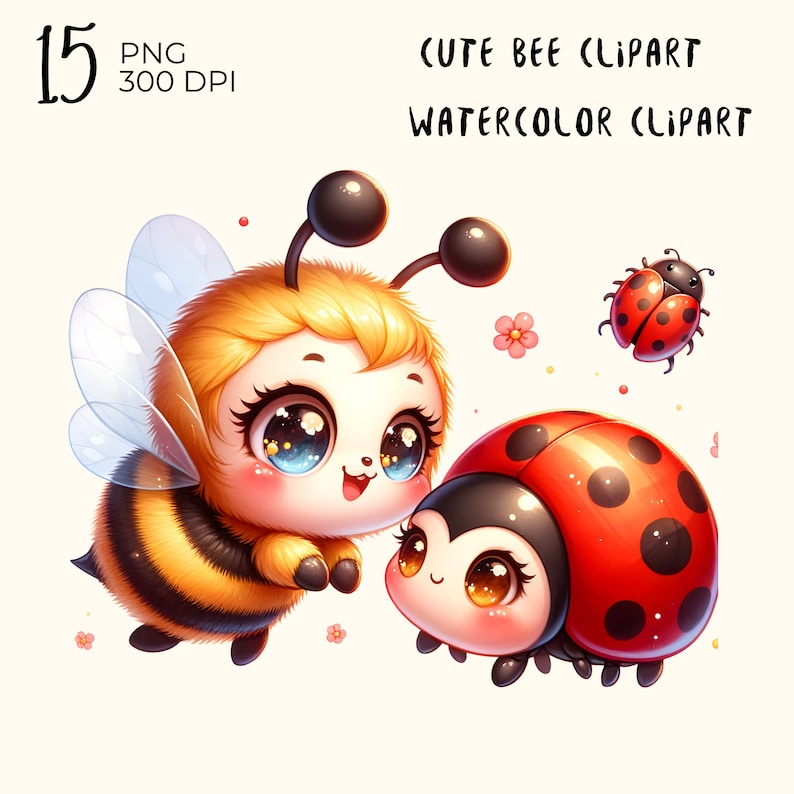 15 PNG Files : Cute Bee Clipart, Clipart Bundle, Gift for Kids, Kids ...