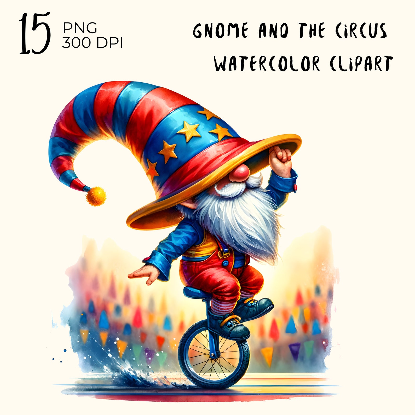 Circus Gnome Watercolor Clipart: 15 PNG Files (digital Download) - Etsy