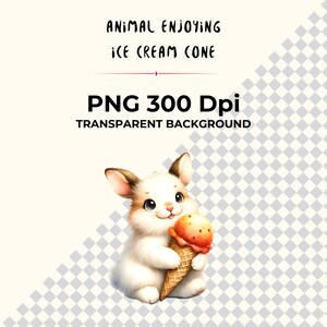 15 PNG Files : Animal Enjoying Ice Cream Cone, Summer Animal, Ice Cream ...