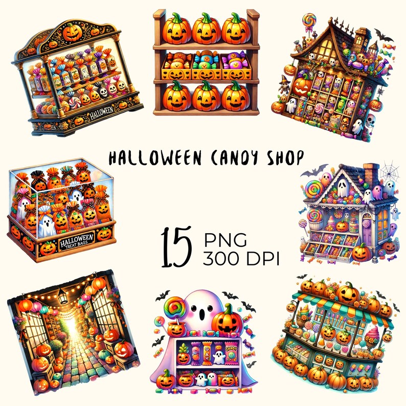 15 PNG : Halloween Candy Shop Clipart, Happy Halloween Clipart ...