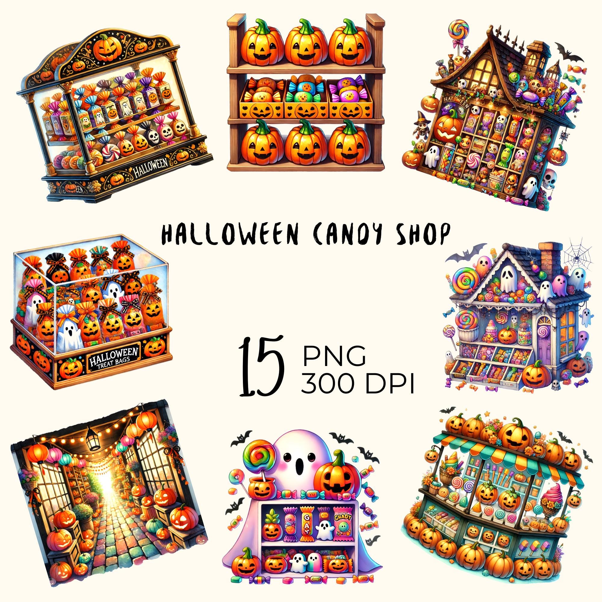 15 PNG : Halloween Candy Shop Clipart, Happy Halloween Clipart ...