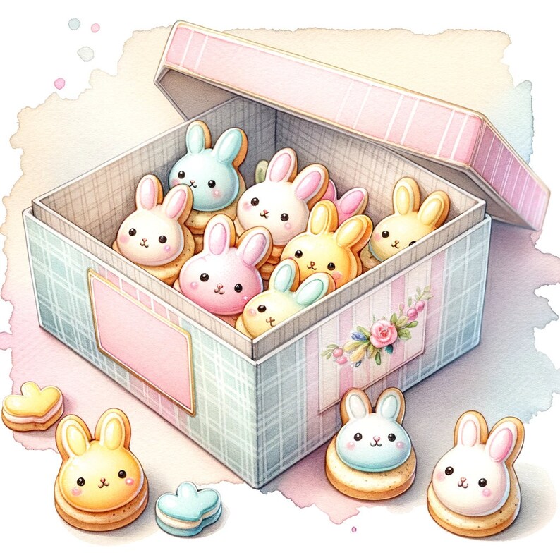 10 JPEG Files : Watercolor Easter Biscuits Clipart, Digital Download ...