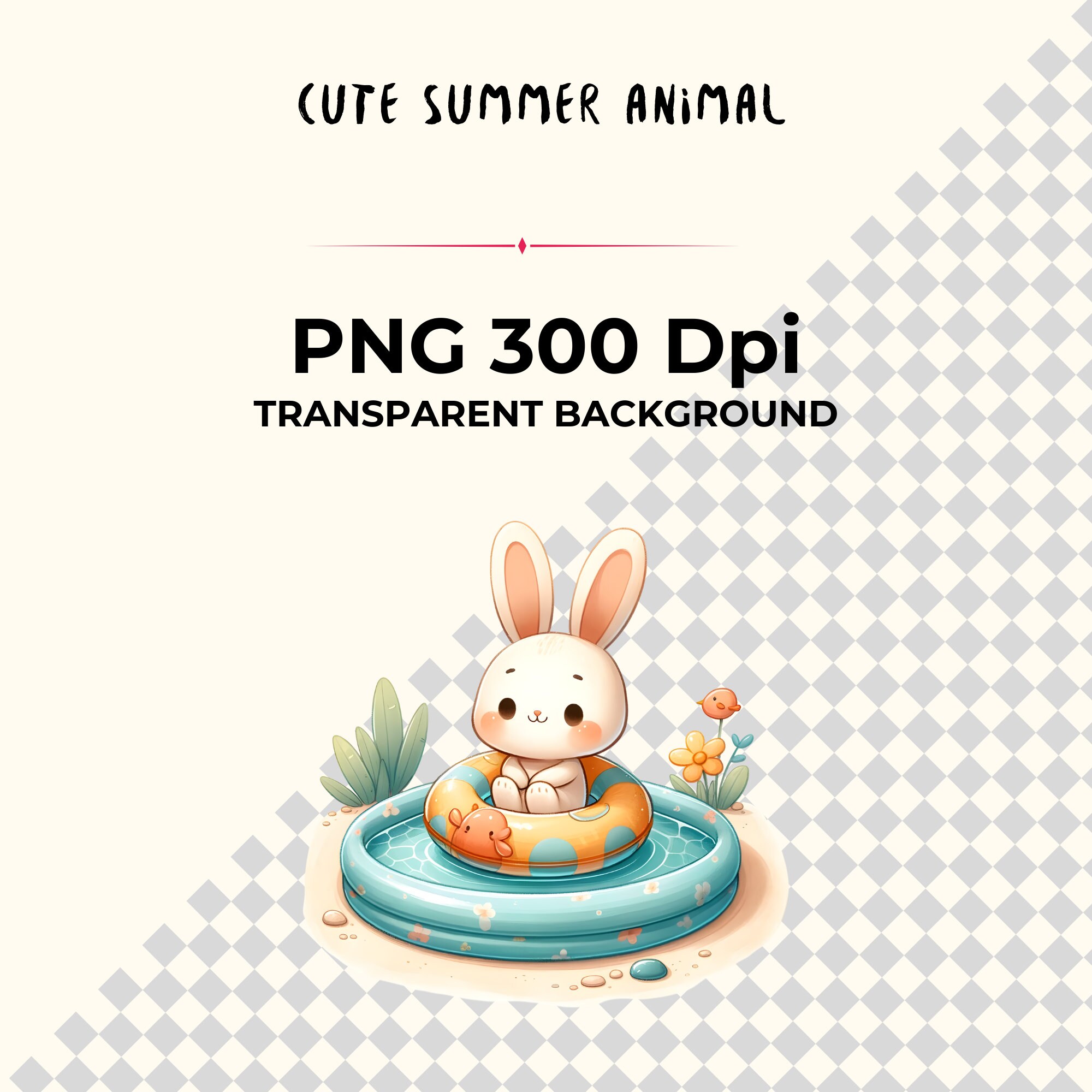 15 PNG Files : Cute Summer Animal Clipart, Animal Clipart, Animal Png ...