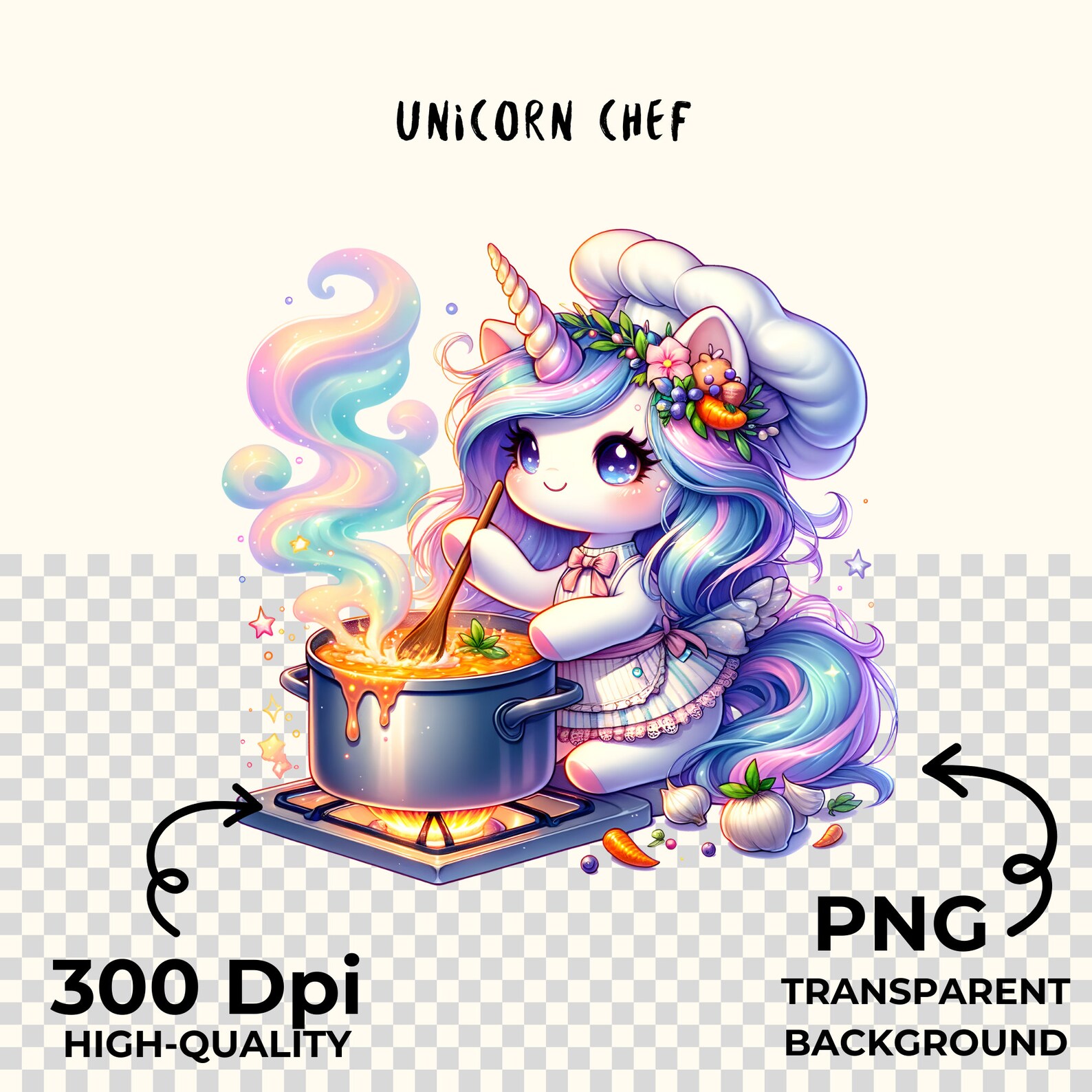 15 PNG Files : Unicorn Chef, Cute Unicorn Clipart, Unicorn Clipart, Cute Unicorn, Kawaii Unicorn ...