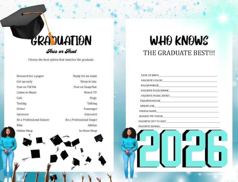 2026 Graduation Booklet Template | Editable High School Graduation ...
