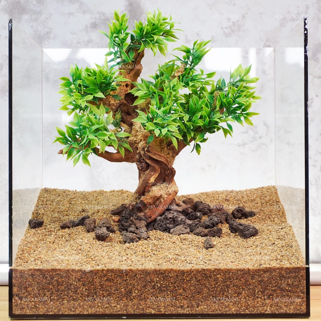 Aquarium Tree With Artificial Leaves, Aquarium Aquascape, Bonsai ...