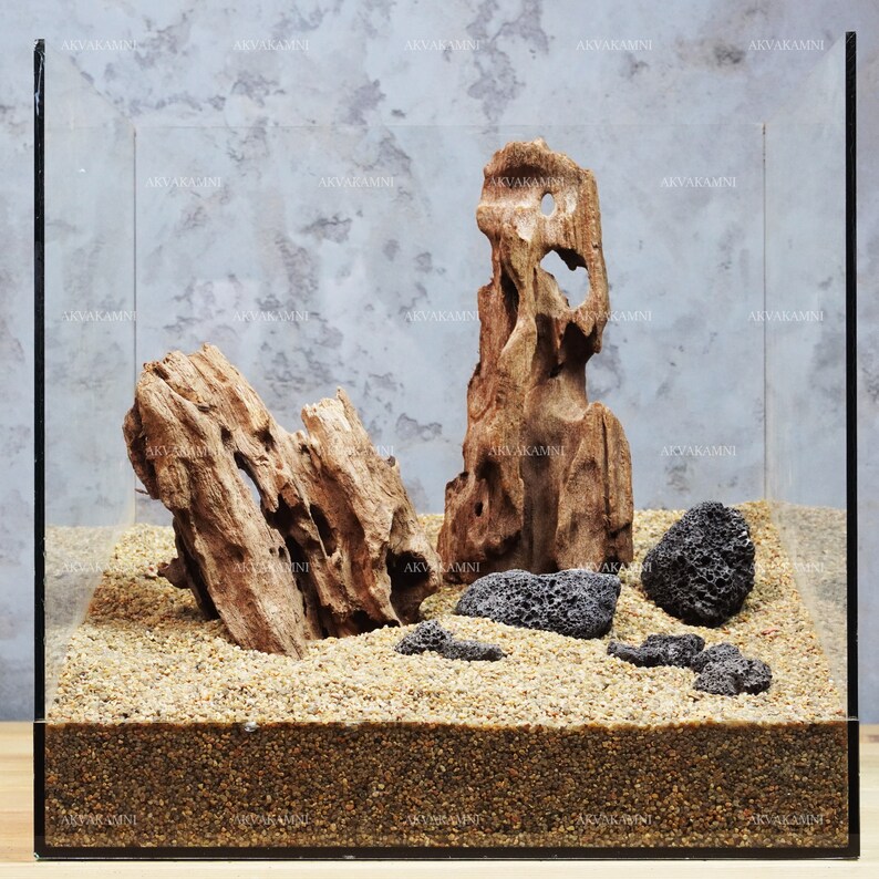 Mangrove Wood Lava Rocks. Nano Fish Tank Design. Hardscape for 30 ...