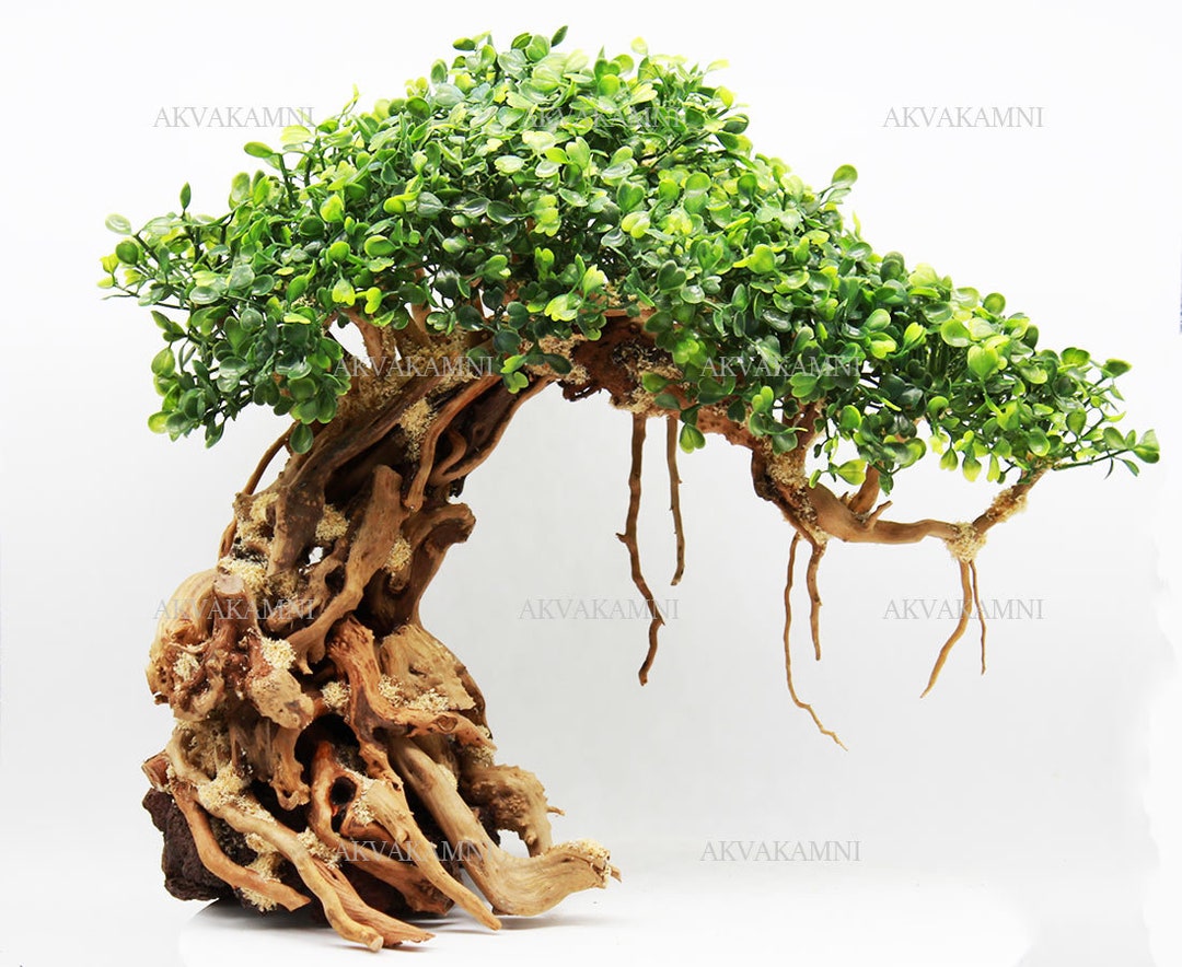 Aquarium Tree With Artificial Leaves, Aquarium Aquascape, Bonsai ...