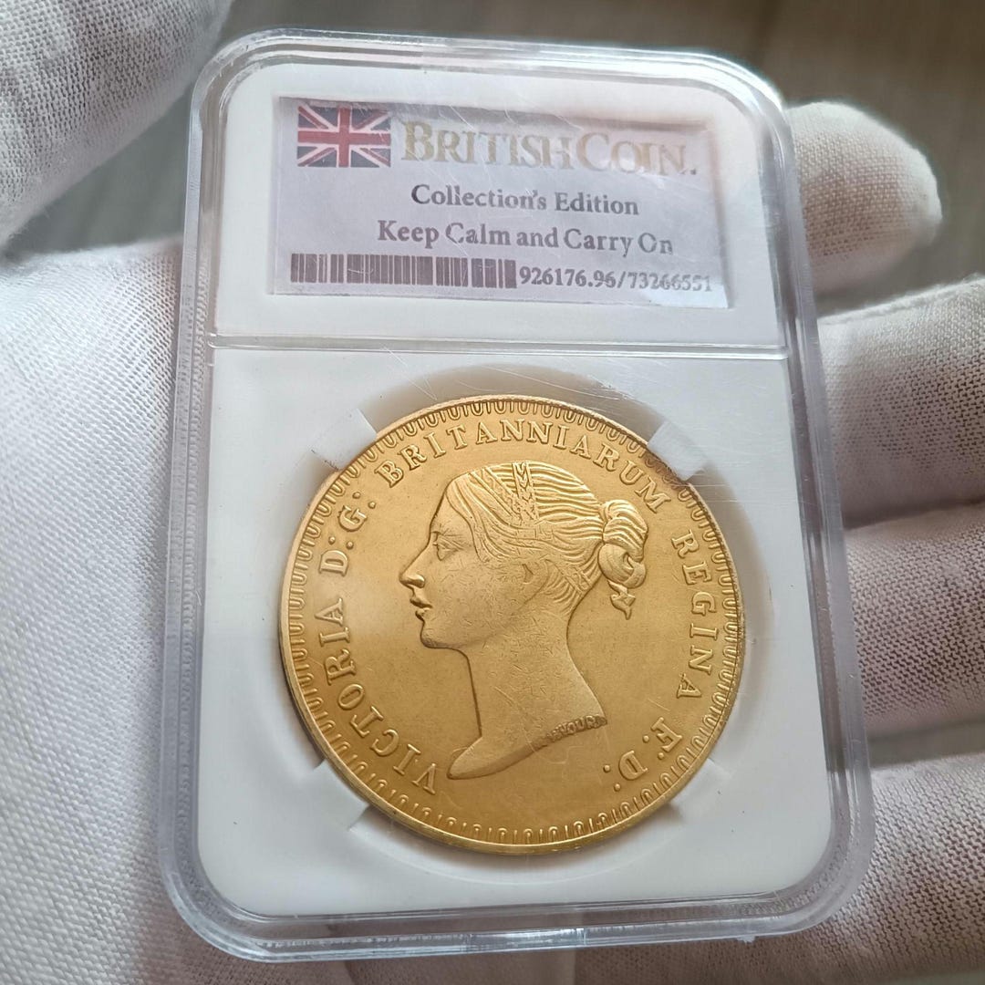 5 Gold Sovereigns Victoria Young Head Reproduction Replica Numismatic ...