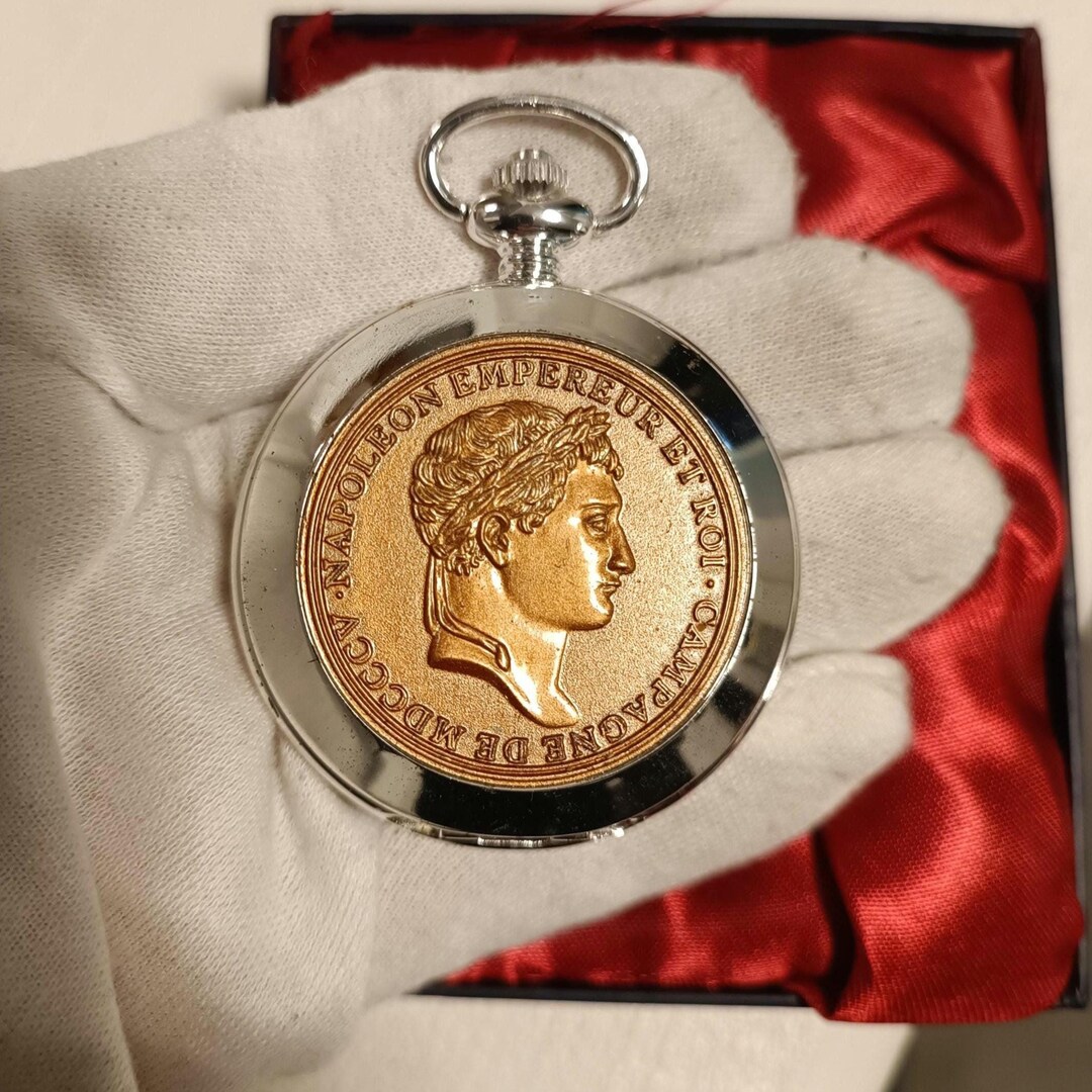 Vintage Silver Napoleon Bonaparte Pocket Watch With Quartz Movement ...