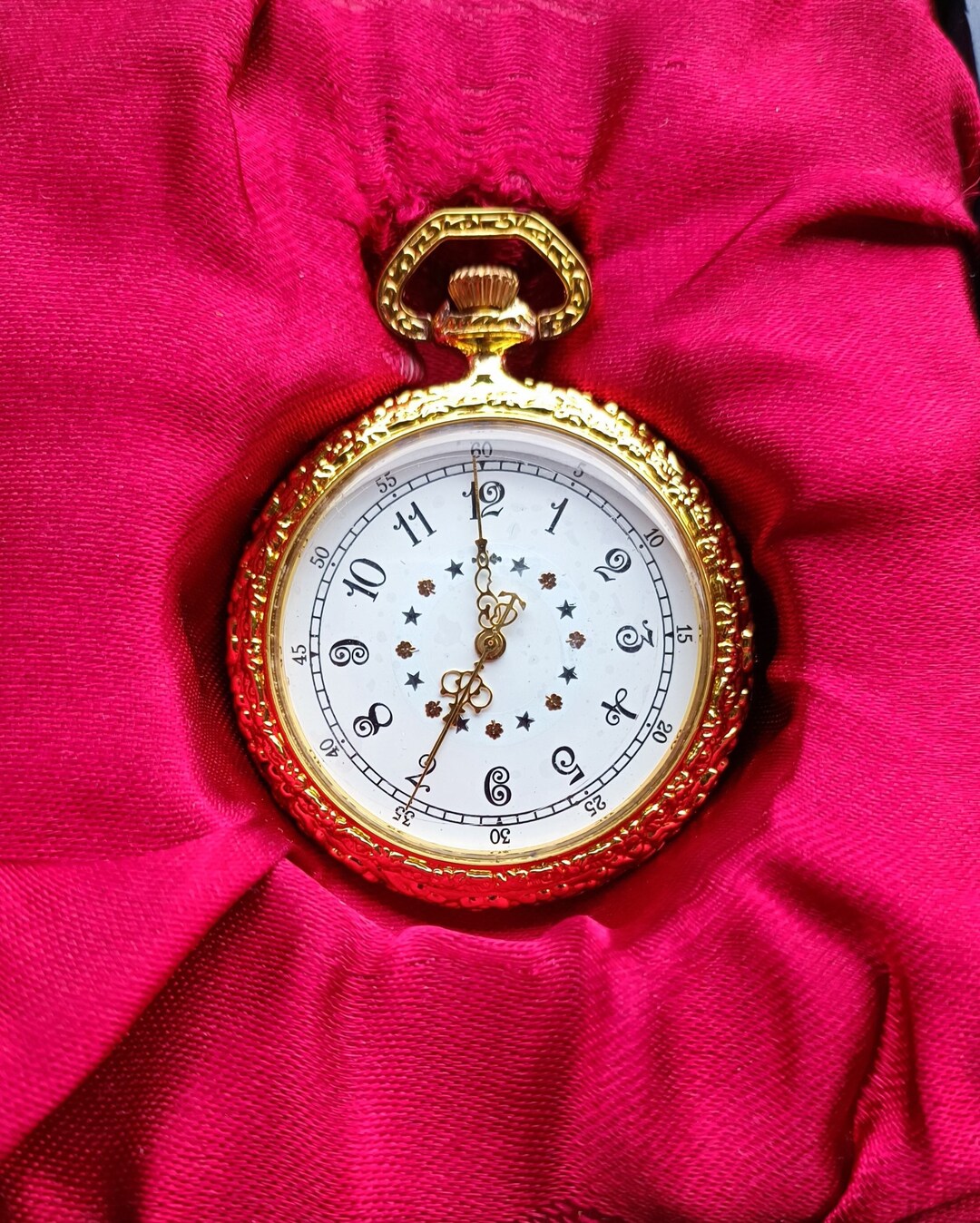 Gold Pocket Watch Vintage Quartz Movement Golden Fine Gold - Etsy UK