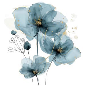 12 Watercolor Abstract Flowers Clipart Bundle, Floral Print, Abstract ...