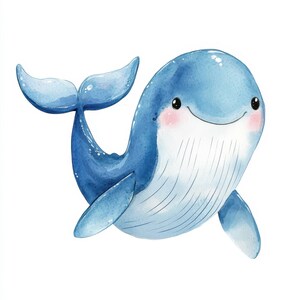 21 Baby Whale Clipart Bundle Set 2, Whale Images, Printable Watercolor ...