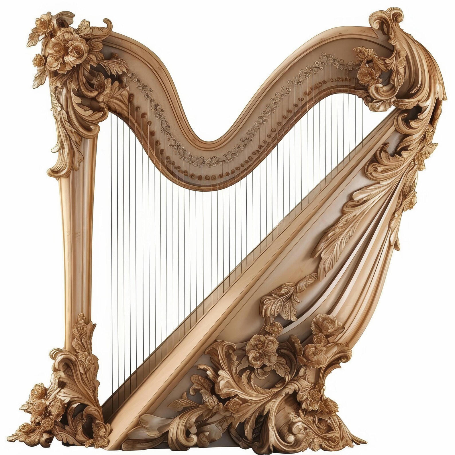 17 Harp Clipart Bundle, Musical Instrument Images Illustrations ...