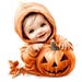 10 Halloween Pumpkin Kids Clipart Bundle, Printable Watercolor Cute ...