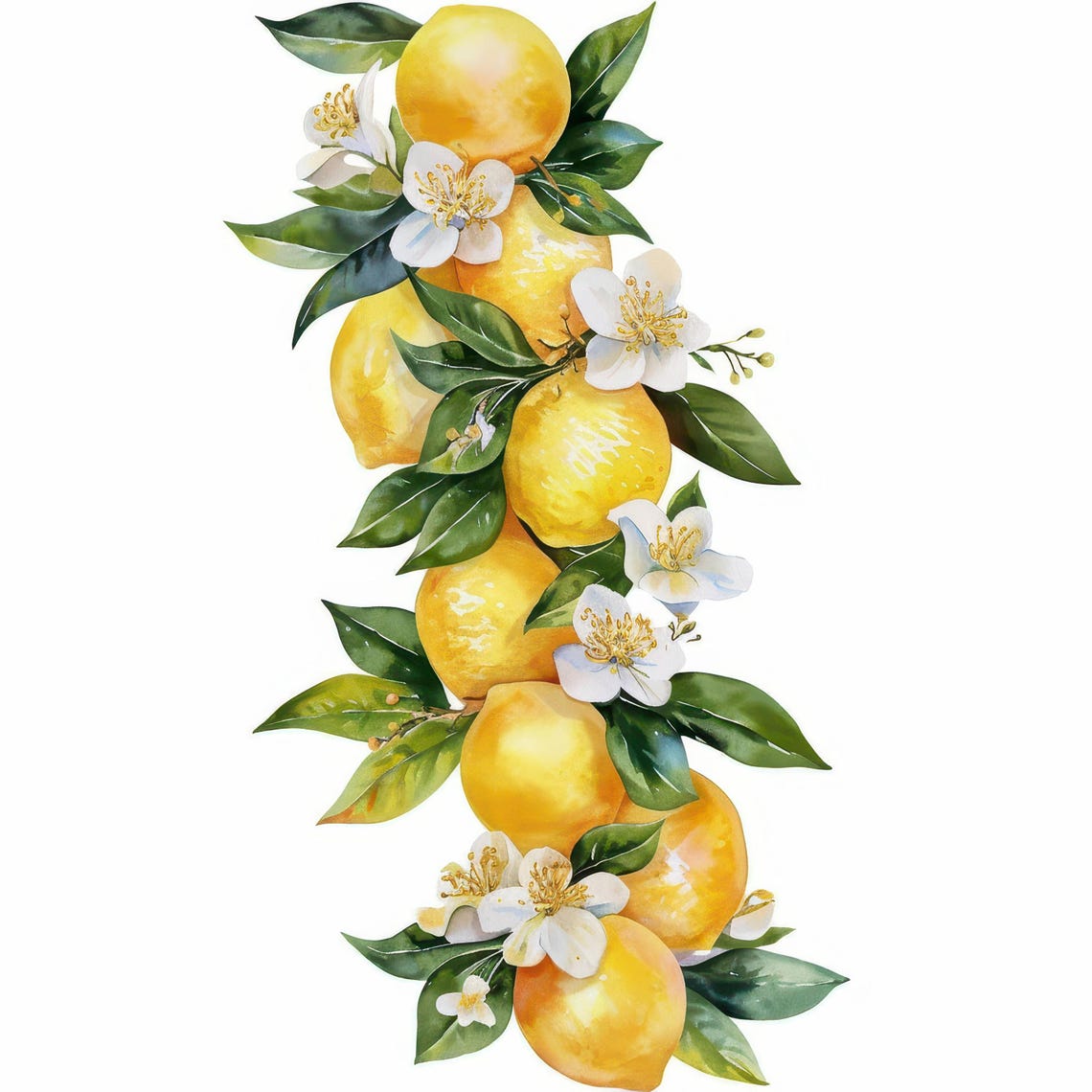 14 Lemon Border Clipart Bundle, Printable Watercolor Lemon Garland ...