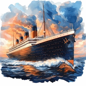 10 Titanic Clipart Bundle, Titanic Prints Images Illustrations ...