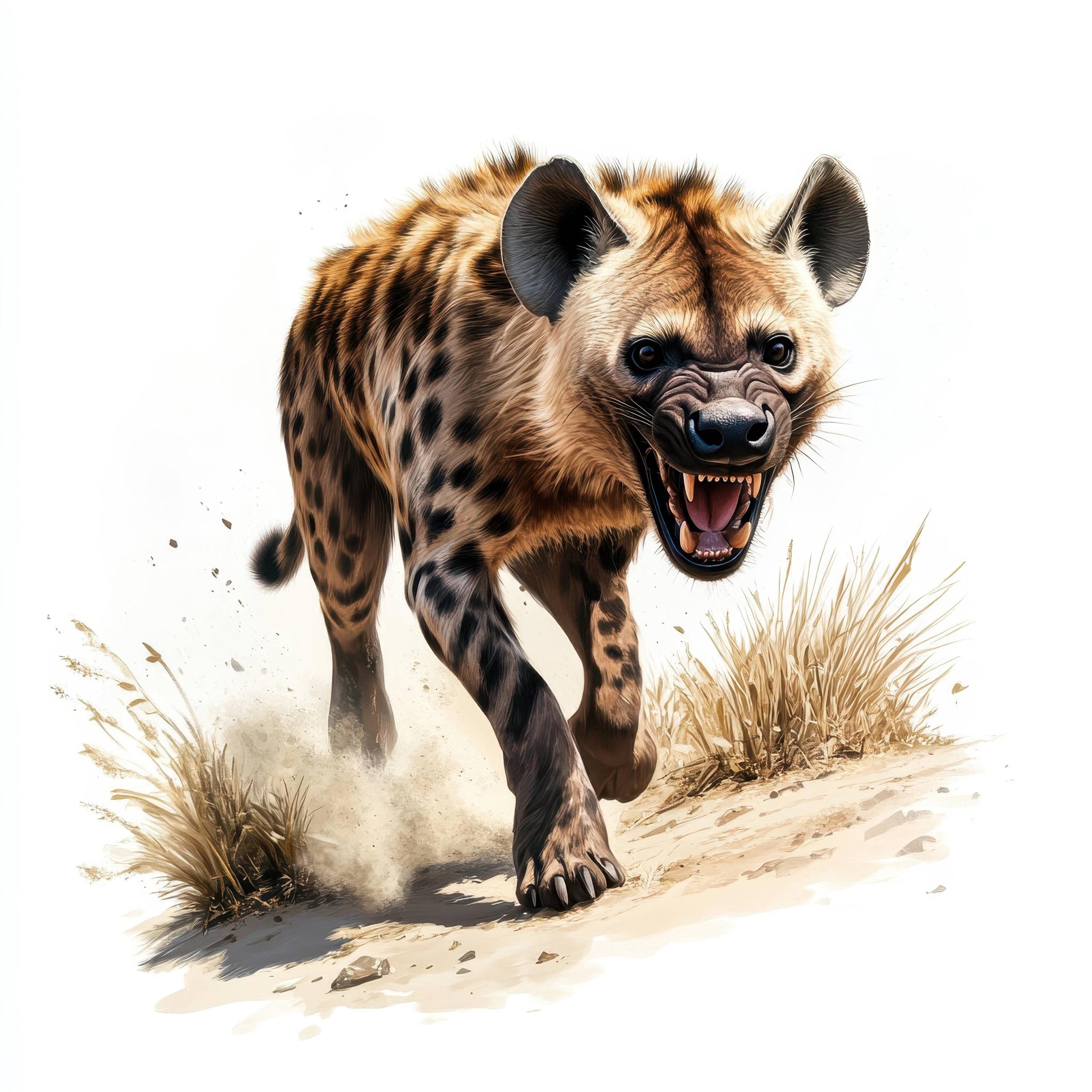15 Watercolor Hyena Clipart Bundle, Wild Safari Animal Graphics, Card ...
