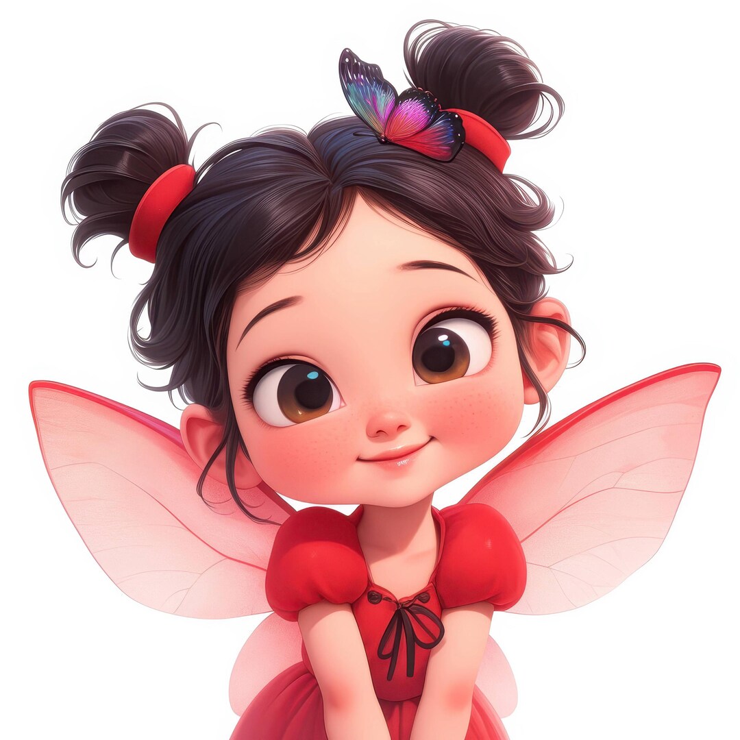 22 Cute Red Fairy Clipart Bundle, Kawaii Fairies Graphics, Fairy Baby ...