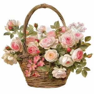 14 Shabby Chic Roses Clipart Bundle, Elegant Rose Illustrations ...