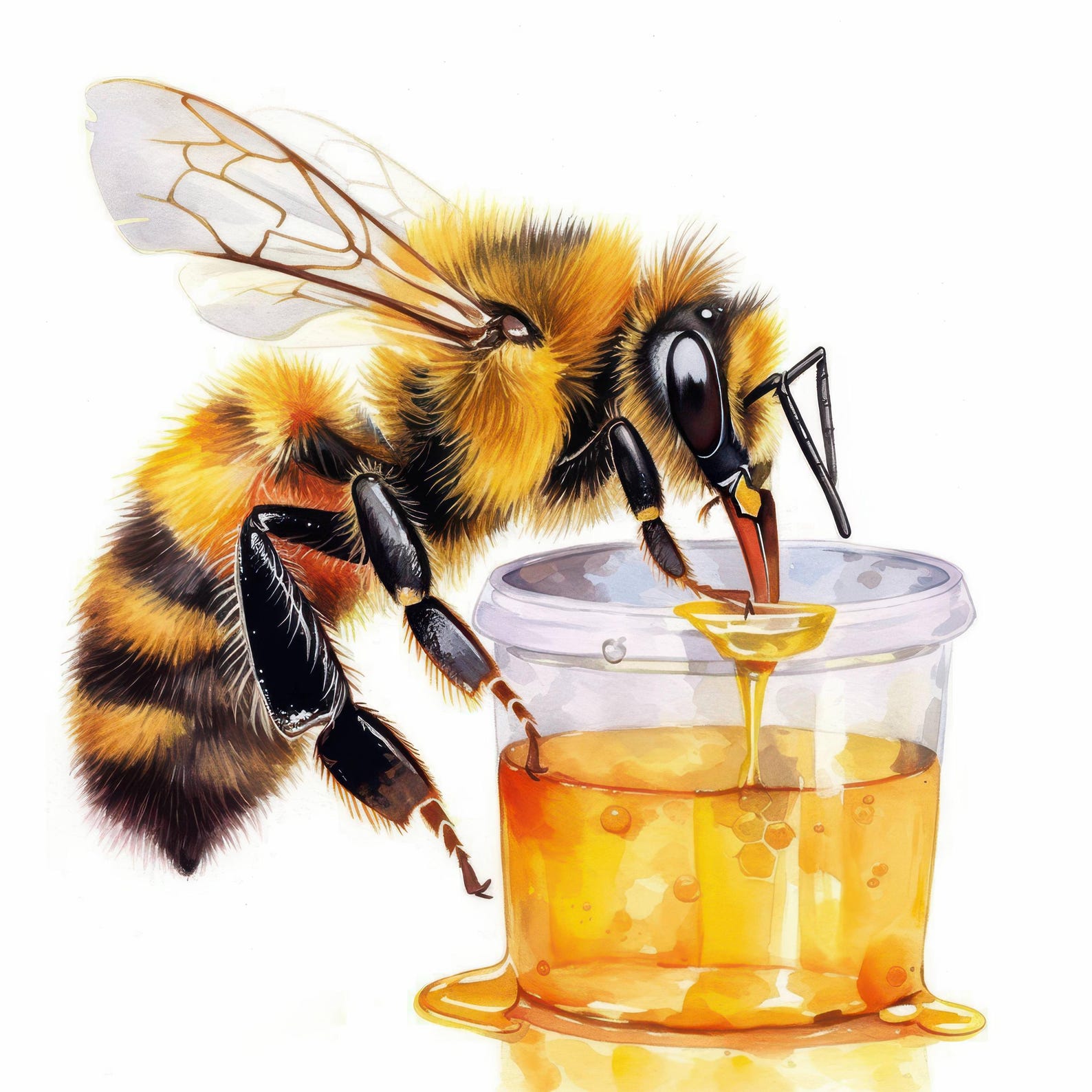 13 Gathering Bee Clipart Bundle, Bee and Nectar Illustrations ...