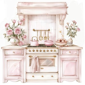 13 Vintage Floral Kitchen Clipart Bundle Set 2, Shabby Chic,watercolor ...