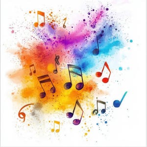 10 Watercolor Music Notes Clipart Bundle, Notes Illustrations ...