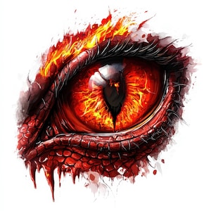 22 Red Fantasy Eyes Clipart Bundle, Printable Watercolor Monster Eyes ...