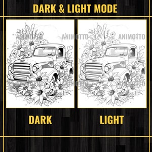 Flower Cars 60 Coloring Page Book, Adults Kids Instant Download ...