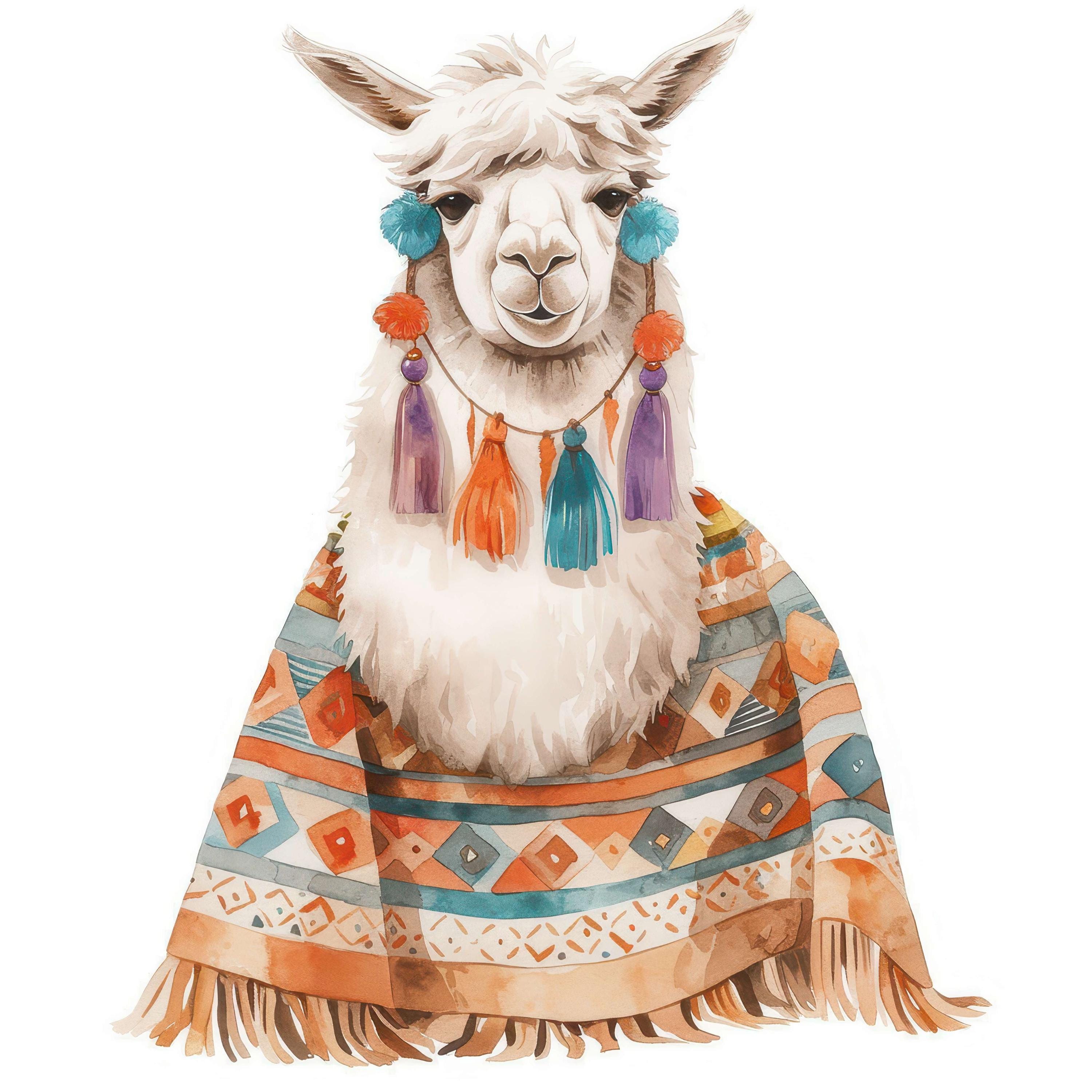 15 Llama Clipart Set, Printable Watercolor Funny Llama Clipart, High ...