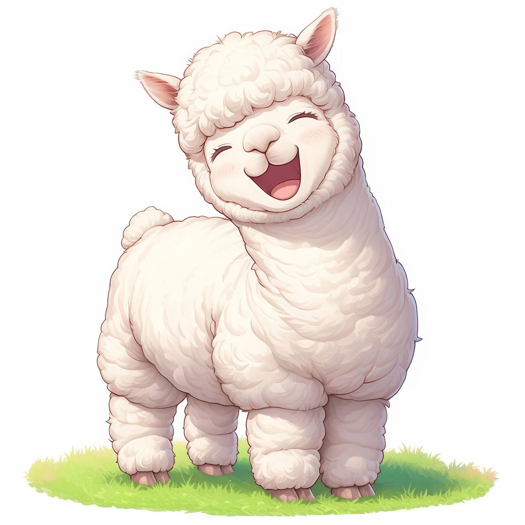 22 Cute Kawaii Alpacas Clipart Bundle, Little Llama Images, Printable ...