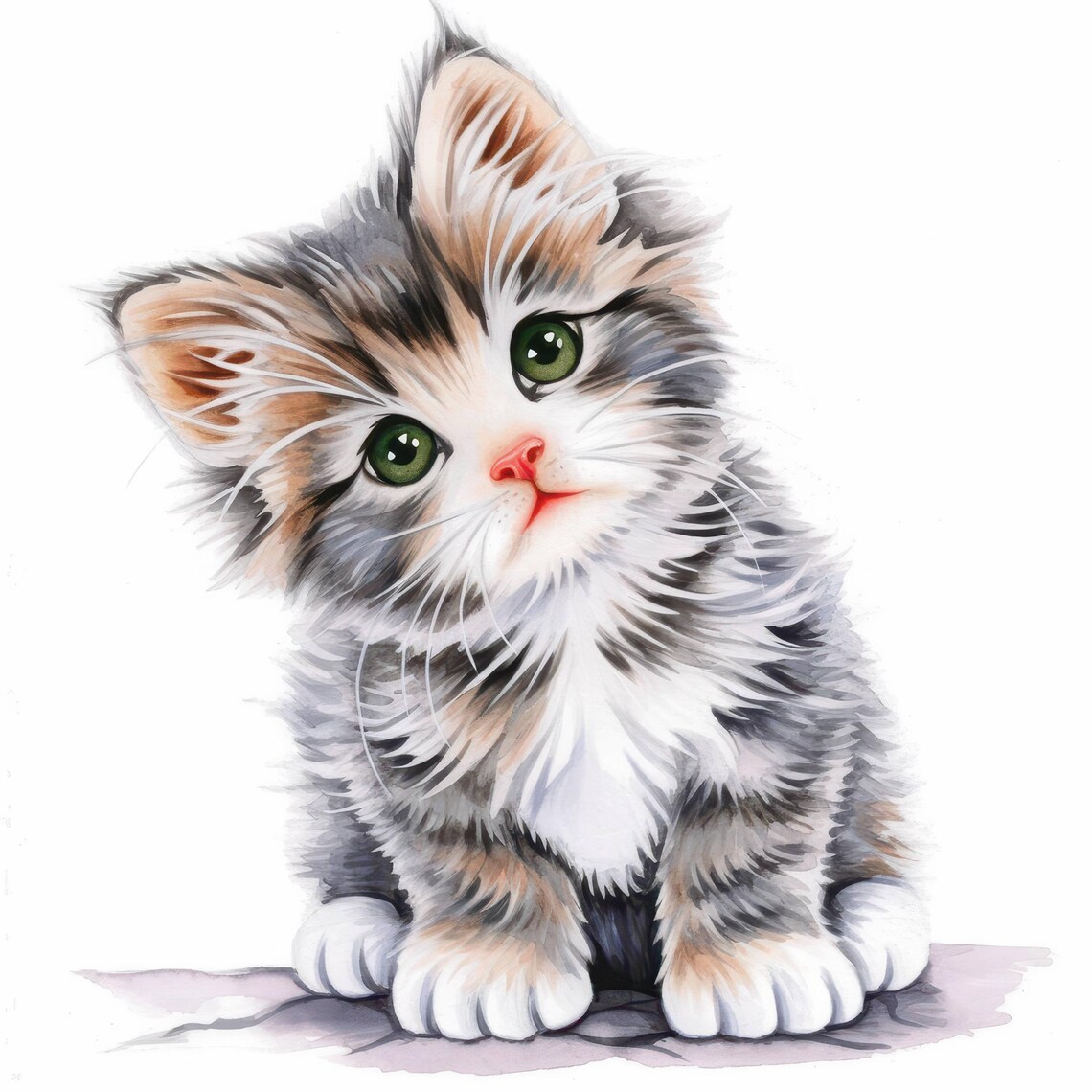 11 Fluffy Tail Cat Clipart Bundle, Cute Kitties Illustrations ...