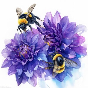 14 Bees and Flowers Clipart Bundle, Card Making Illustration, Printable ...