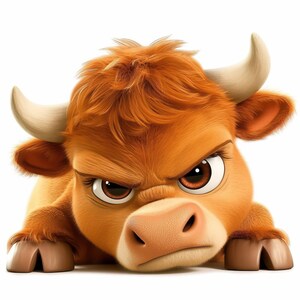 18 Cute Grumpy Highland Cows Clipart Bundle, , Printable Watercolor ...