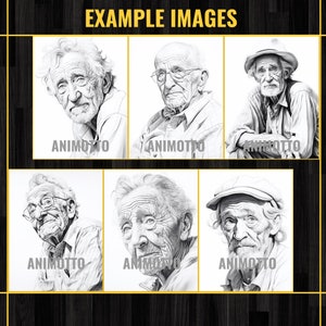 Old Gentlemen 95 Coloring Page Book, Adults Kids - Grayscale Coloring ...